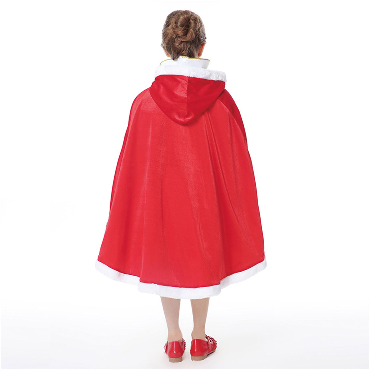 Snow White Cape Cloak Soft Velvet Fur Hooded | IKALI COSTUME